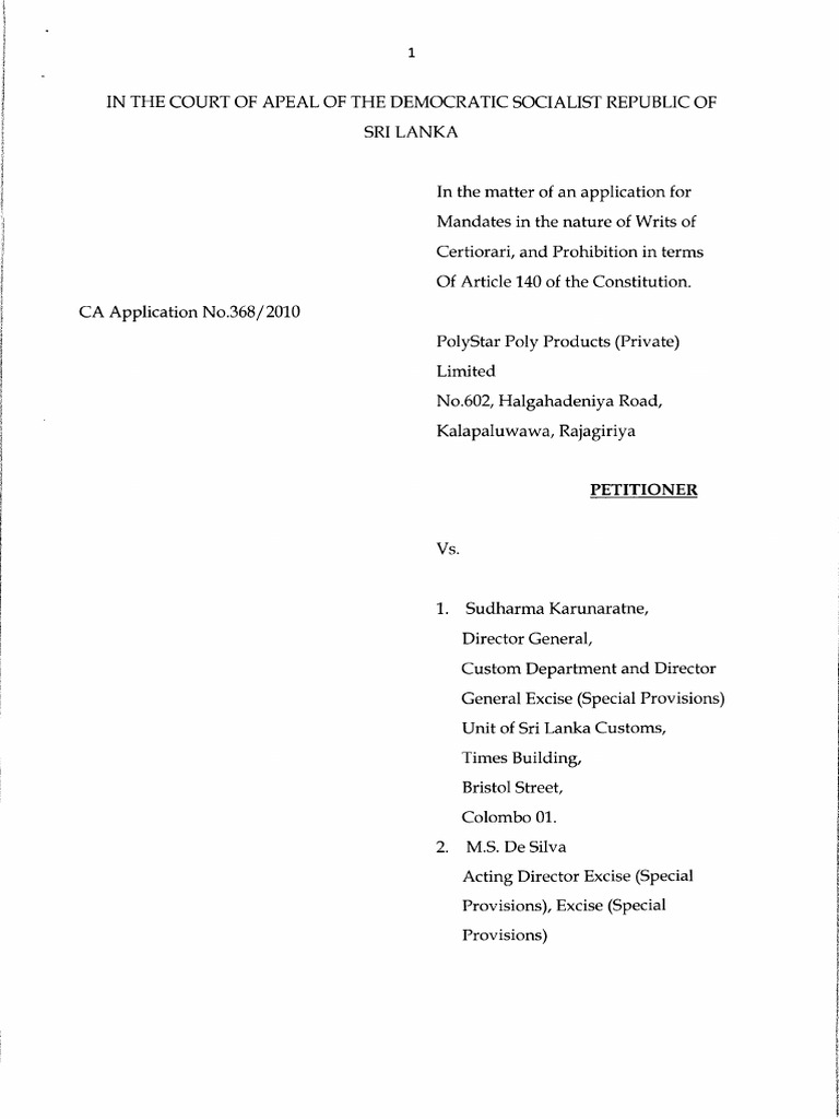 ca_writ_368_2010.pdf | PDF | Excise | Taxation