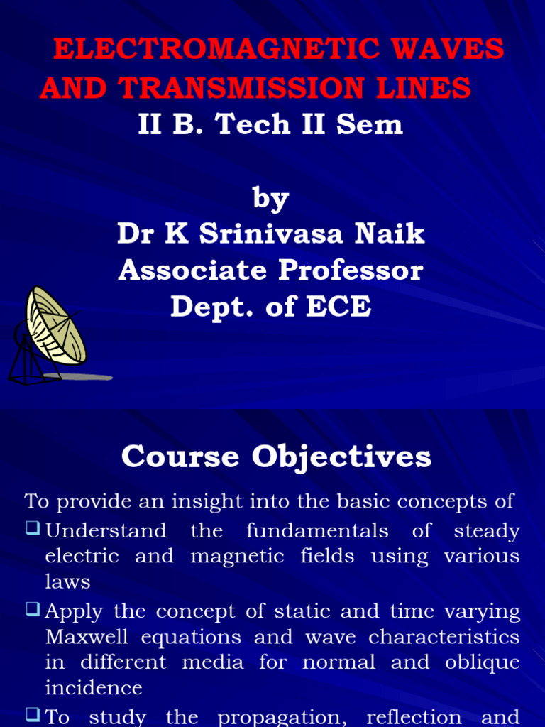 EMWTL Unit-1) | PDF | Electric Field | Waves