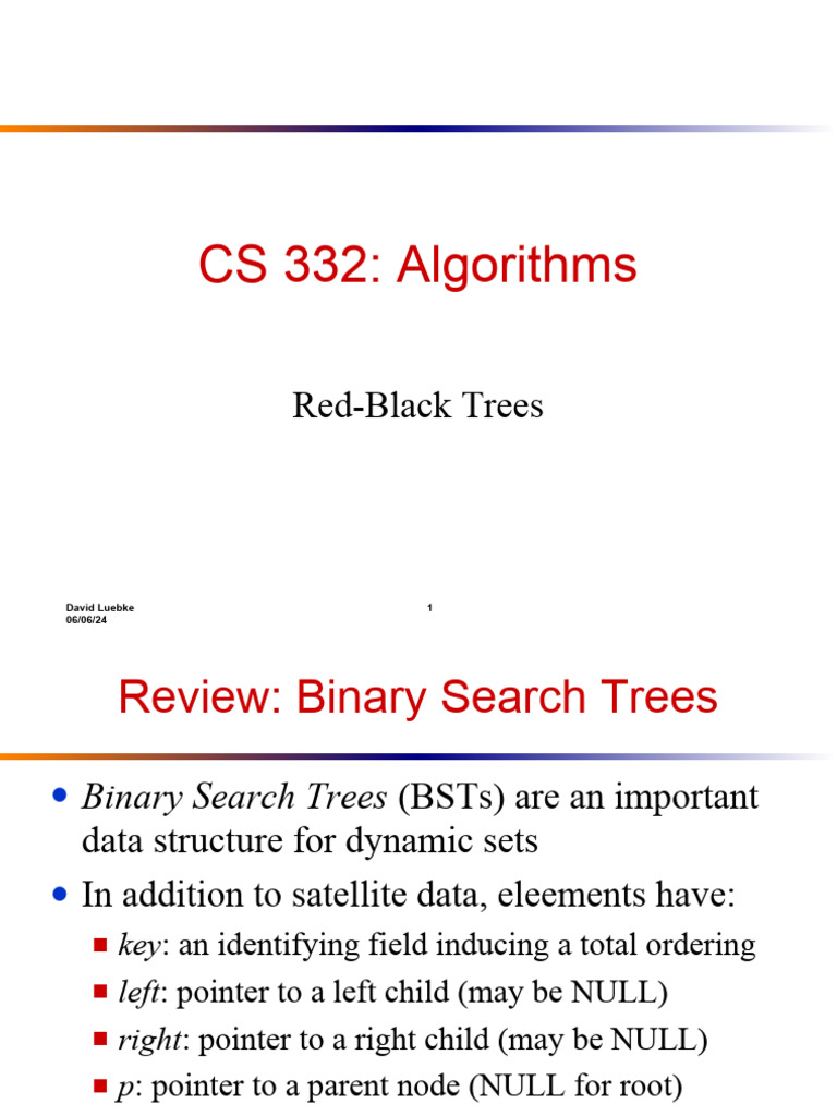 14 Red Black Tree Pdf Algorithms Algorithms And Data Structures