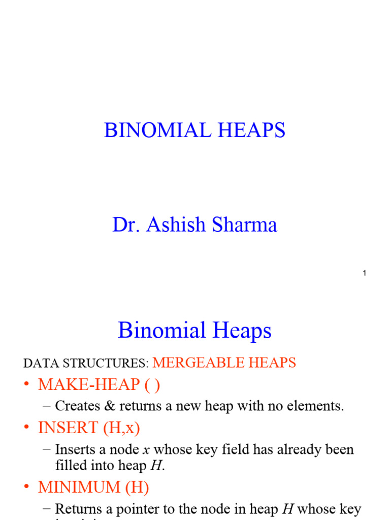 09 Binomial Heap Pdf Algorithms And Data Structures