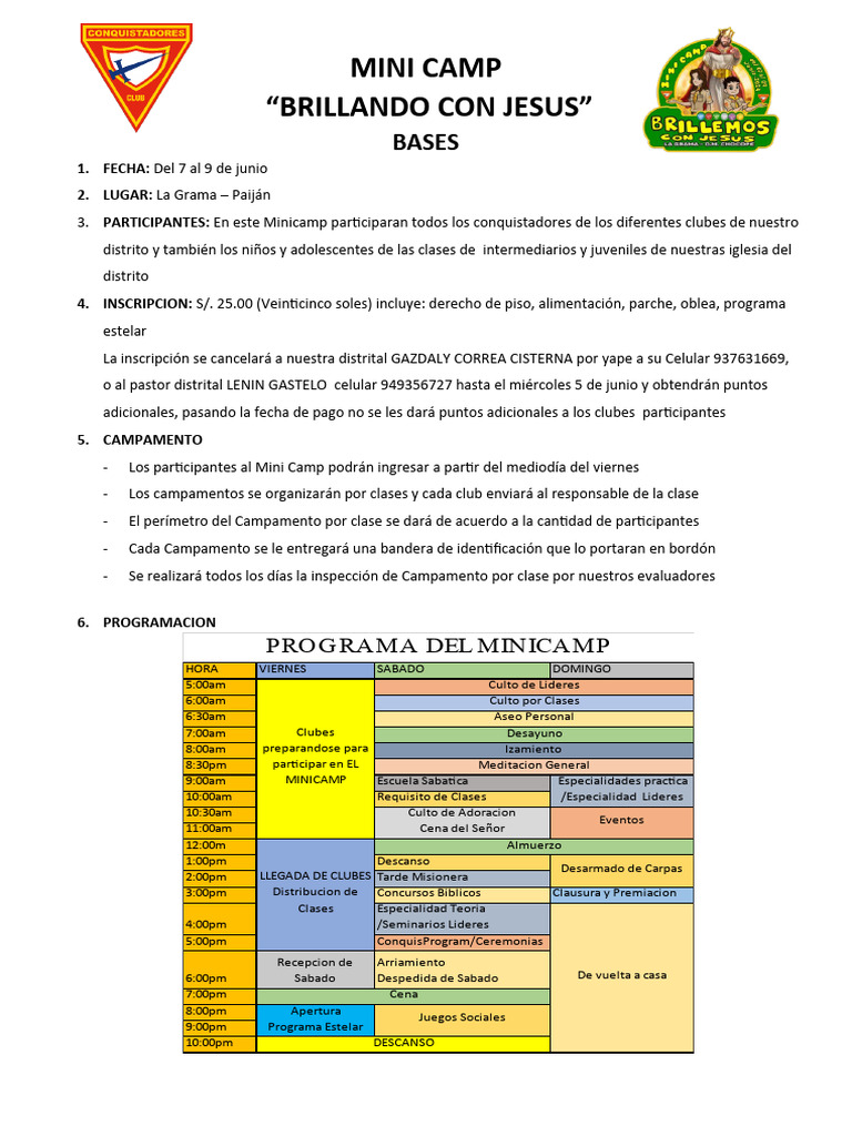 MINI CAMP-bases para El Mini Camp | PDF