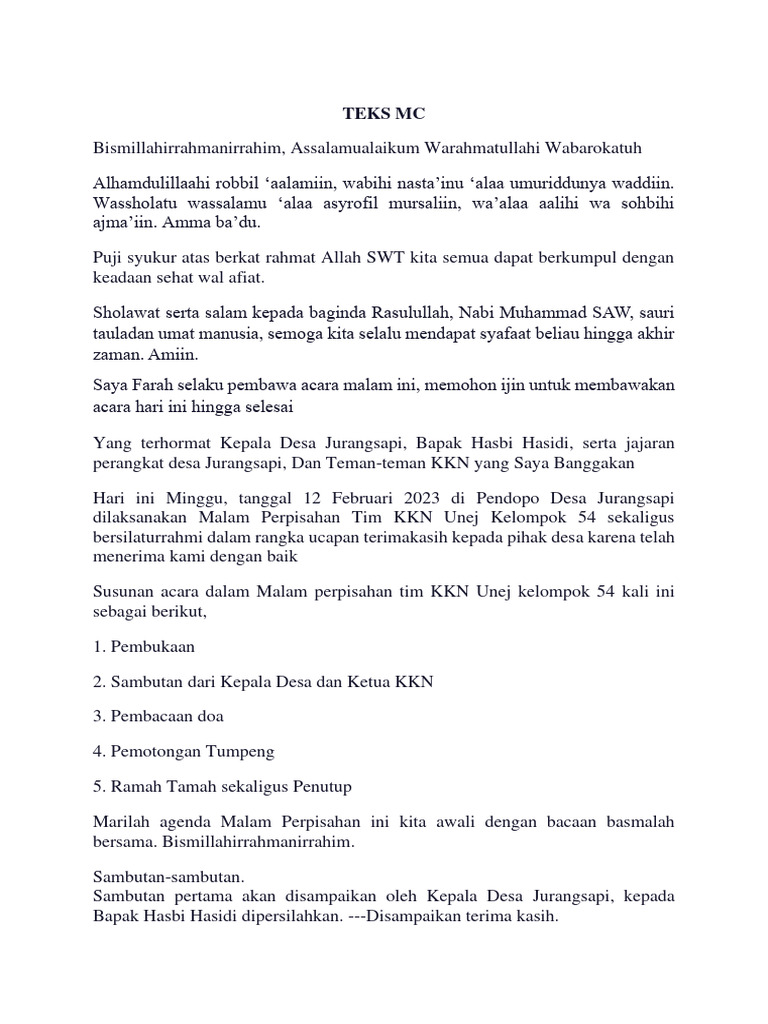 Malam Perpisahan KKN Unej | PDF | Agama & Spiritualitas