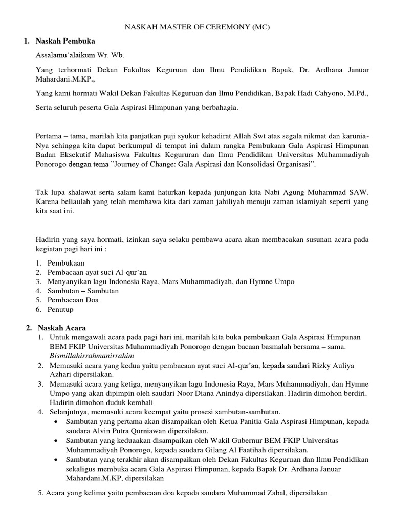 NASKAH MC | PDF