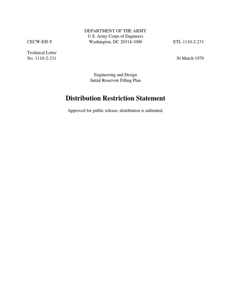 Initial Reservoir Filling Guidance | PDF | Dam | Reservoir