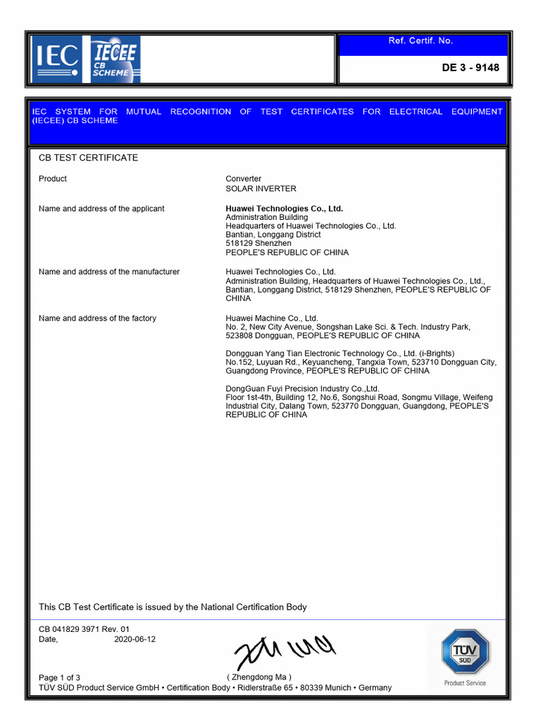 7. Zertifikat-IEC62109-fuer-Huawei-SUN2000-215KTL-H0-Wechselrichter ...