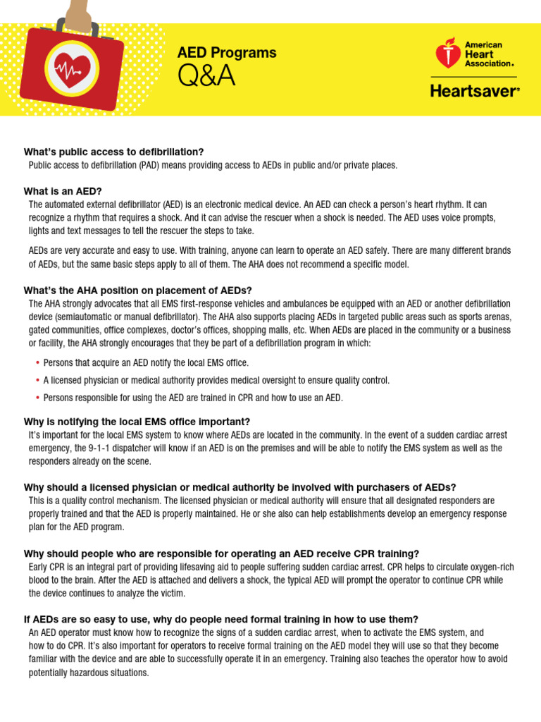 Understanding AED Programs and Training | PDF | Cardiopulmonary ...