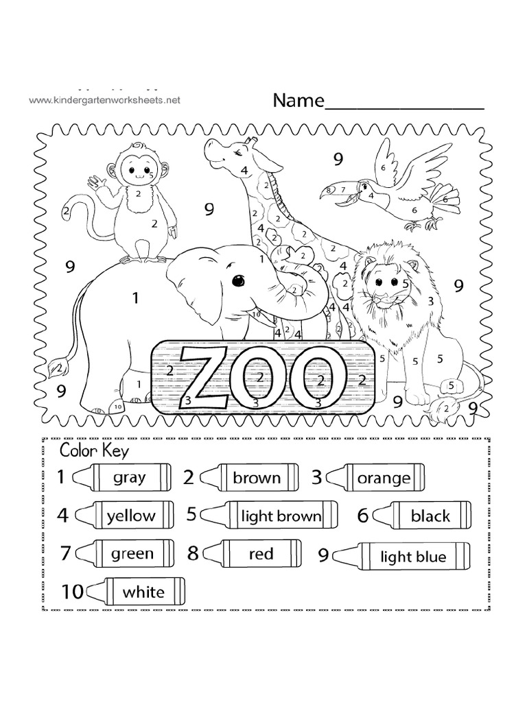 Animals colouring follow the numbers | PDF