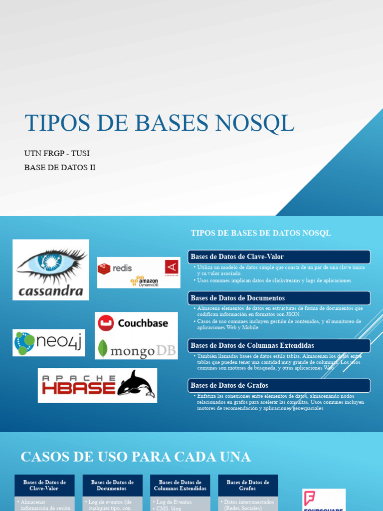Tipos de bases NOSql y Modelado (11) | PDF | No Sql | Bases de datos