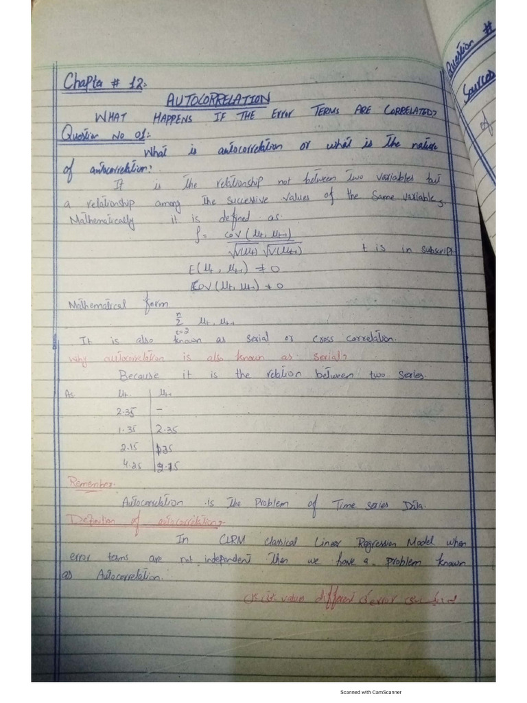 Chapter #12 Autocorrelation | PDF