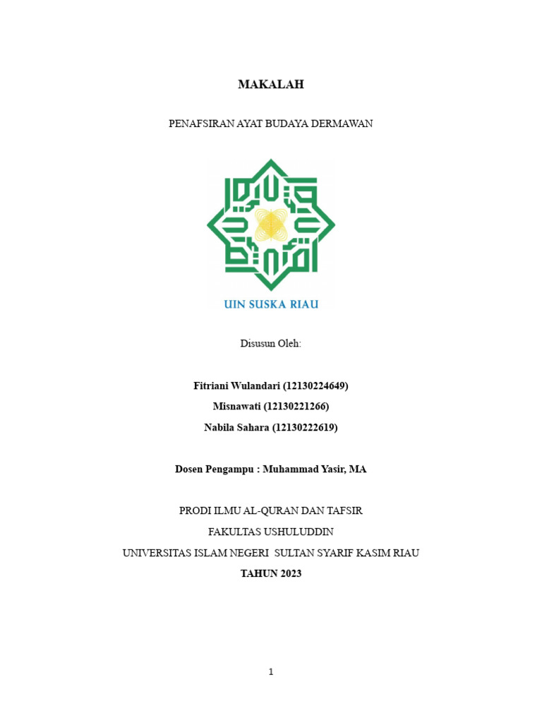 Makalah Tafsir Ayat Sosbud | PDF