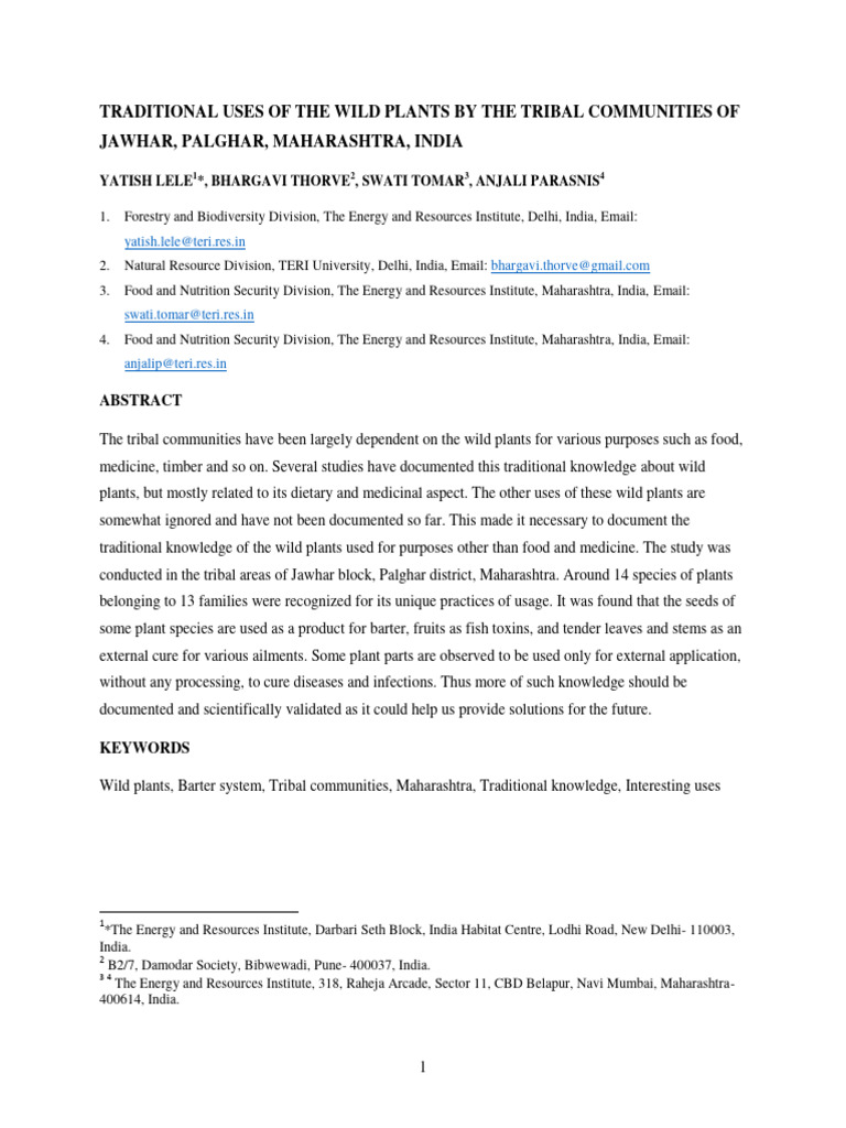 Research Paper - Wild Edible Plants | PDF