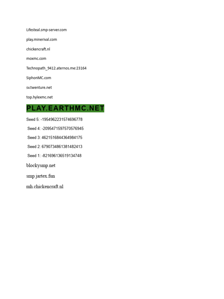 Minecraft SMP List | PDF