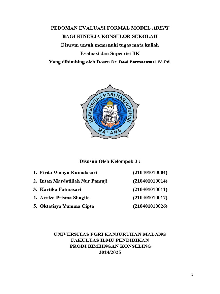 Pedoman Evaluasi Formal Model Adept-1 | PDF | Karier & Perkembangan