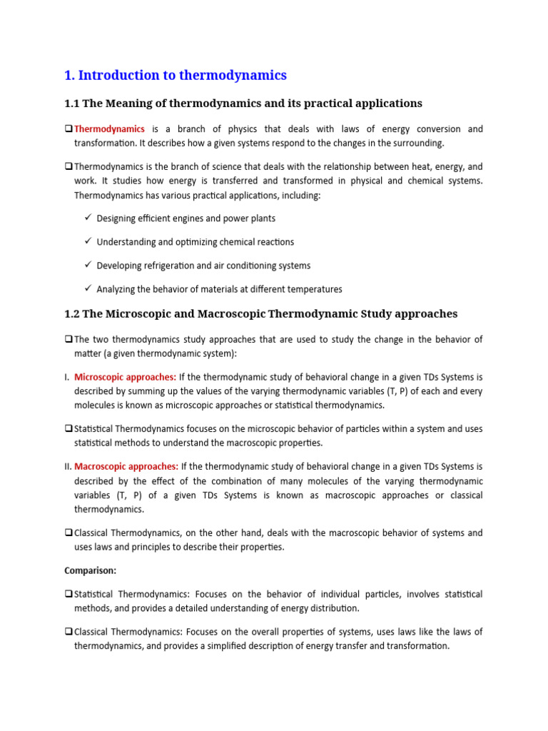 Introduction To Thermodynamics | PDF | Thermodynamics | Heat