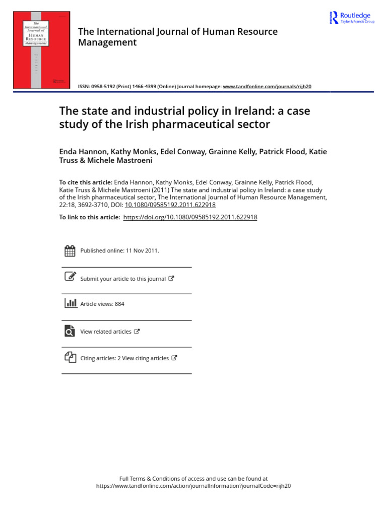 The State and Industrial Policy in Ireland A Case Study of The Irish ...