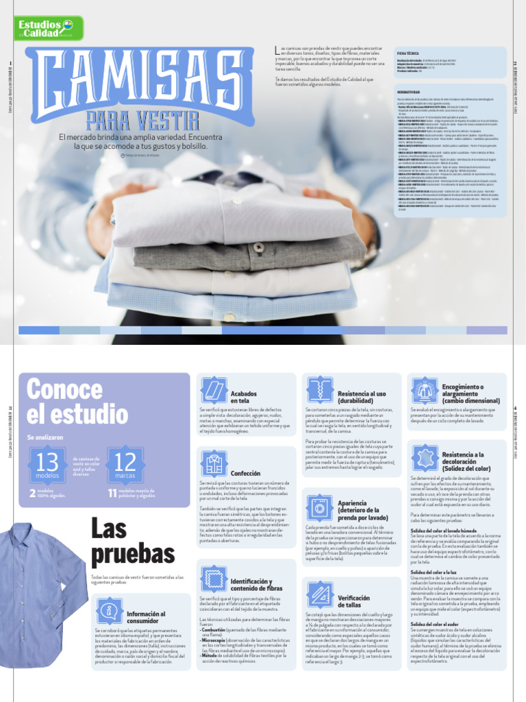 Estudio Calidad Camisas de Vestir Formales para Caballero | PDF | Textiles | Ropa