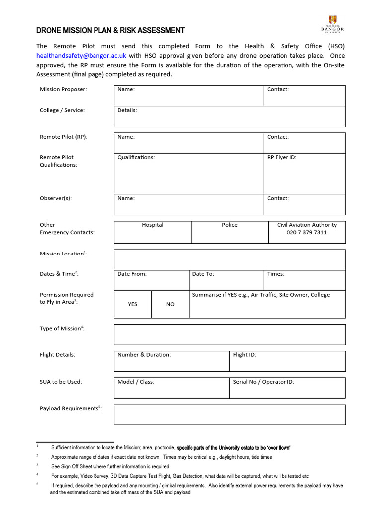 Drone Mission Plan and Ra Form | PDF | Unmanned Aerial Vehicle | Air Traffic Control