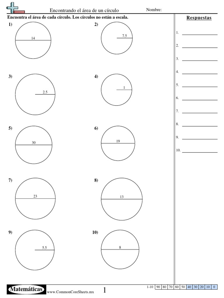 Area y Perimetro de Circulos | PDF | Ajedrez