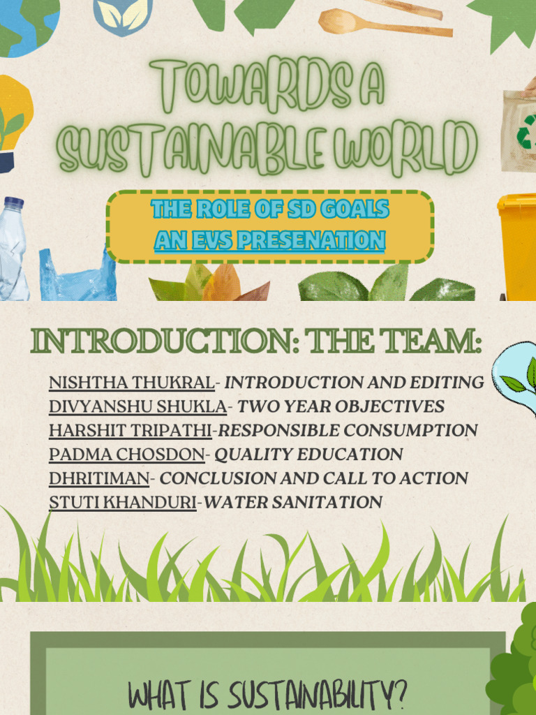 Evs Final Presentation | PDF | Sustainability | Drinking Water