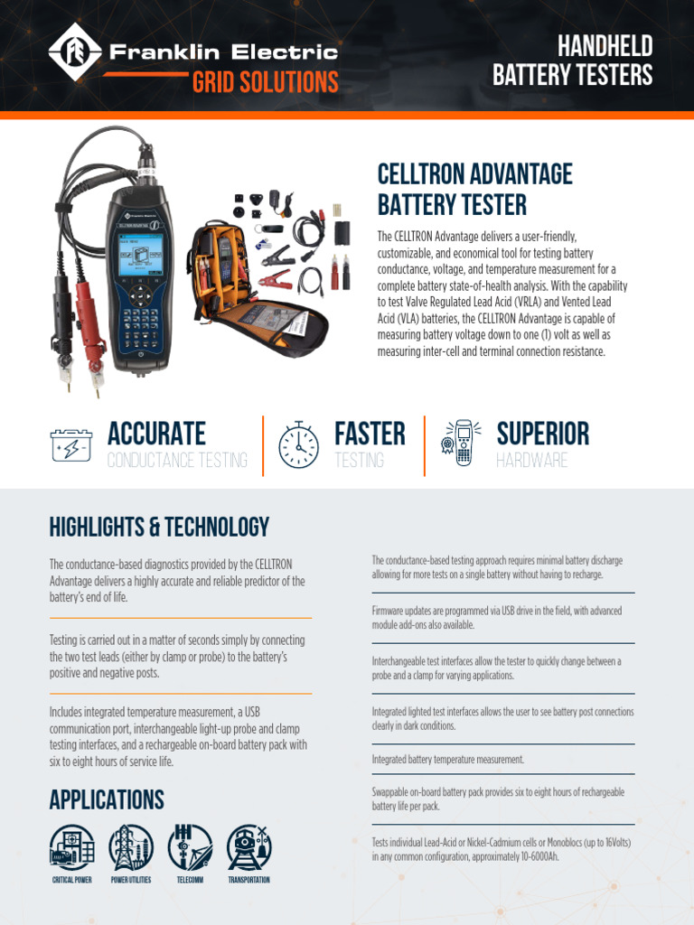 Celltron Advantage Battery Tester Datasheet | PDF | Battery Charger ...