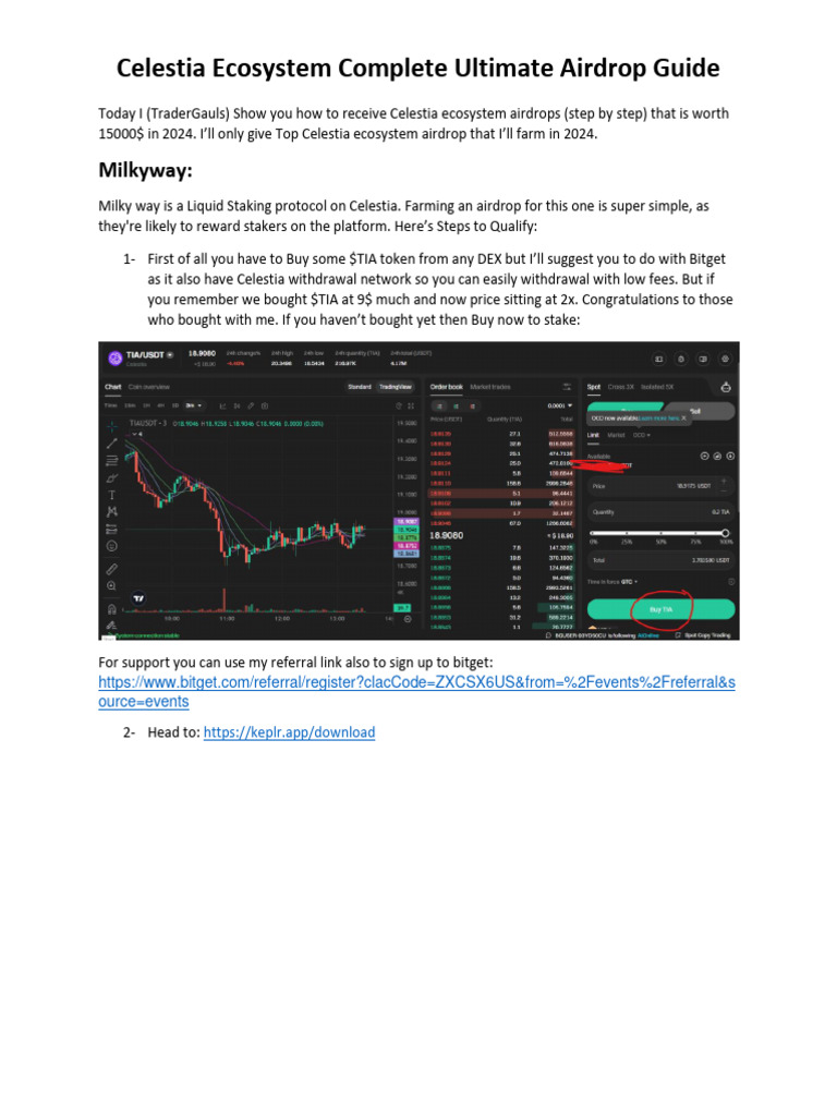 Celestia Airdrop Guide 2024 | PDF | Telecommunications | Computer Networking