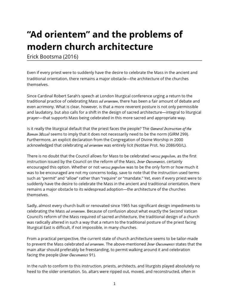 Ad Orientem | PDF | Holy Of Holies | Tabernacle