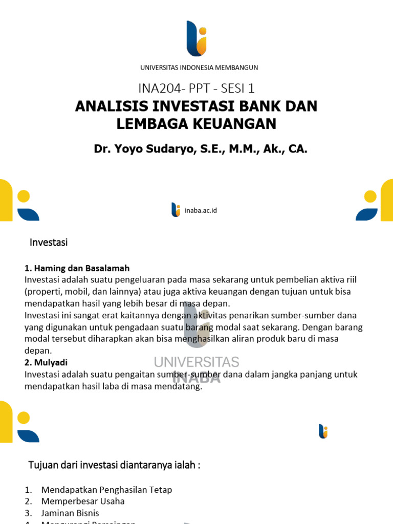 Analisis Investasi Bank dan Keuangan | PDF | Bisnis | Hukum