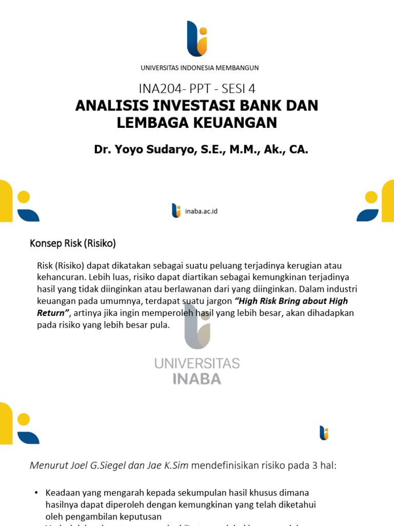 Analisis Risiko dan Return Investasi Keuangan | PDF | Pengelolaan Keuangan & Uang