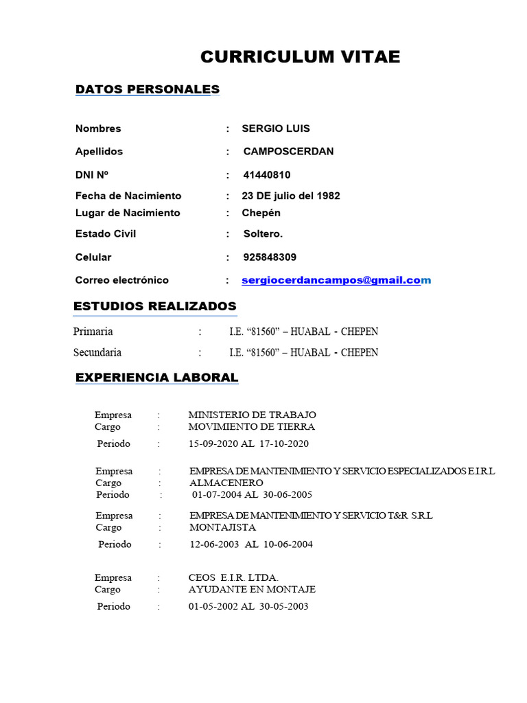 Curriculum Vitae Wilder Atalaya.-Chofer..-2024-01 | PDF | Crecimiento personal y profesional
