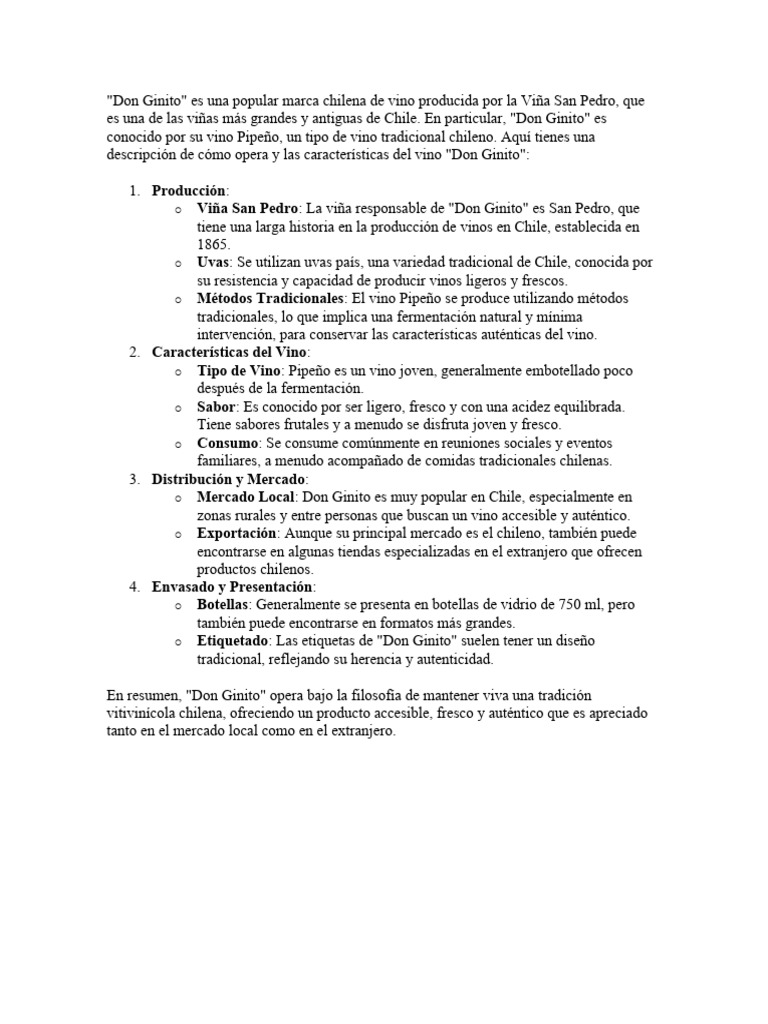 Documento Informacion Don Ginito | PDF