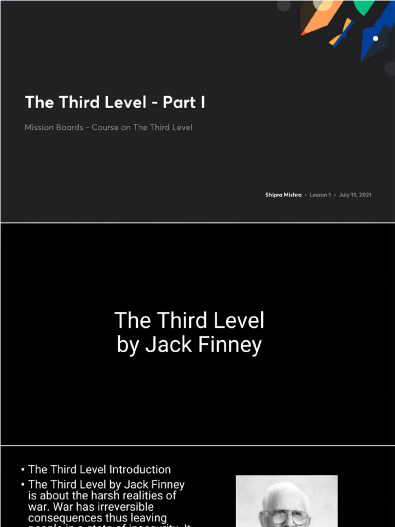 The Third Level Part I With Anno | PDF