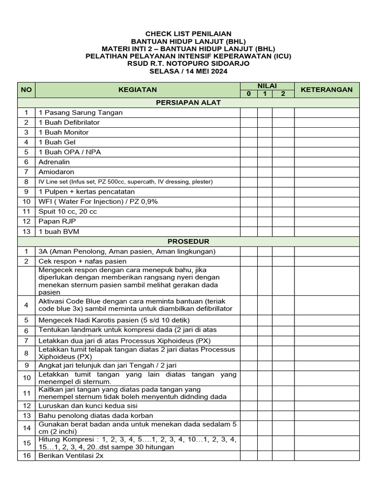 Checklist BHL | PDF