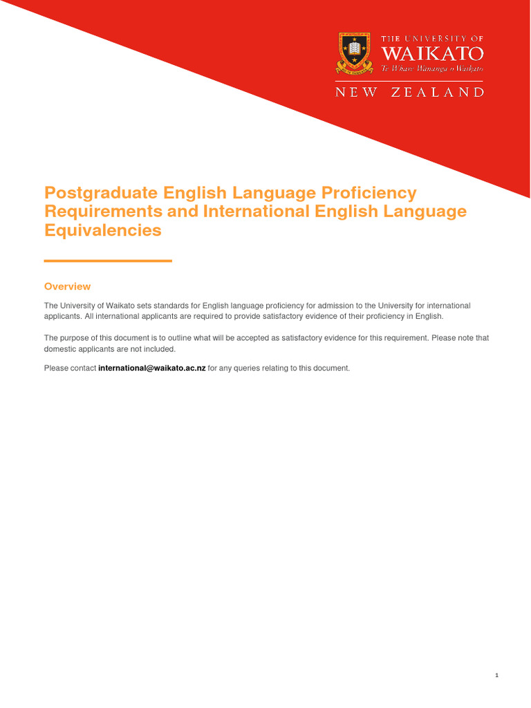 International Office English Language Entry Requirements Postgraduate ...