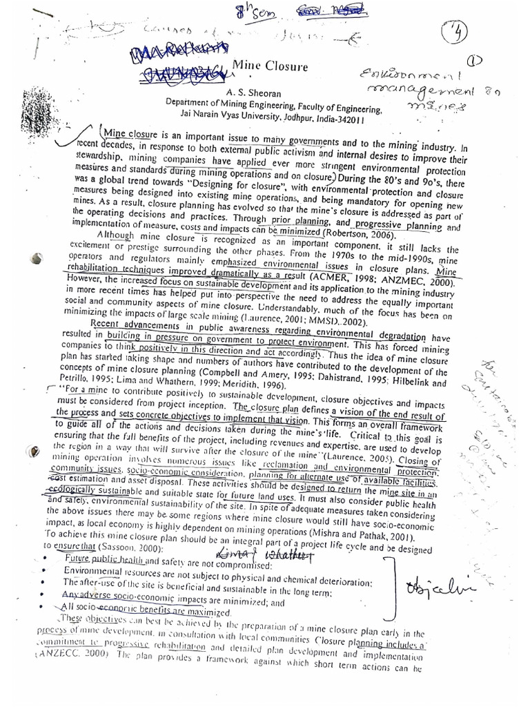 Mine Closure Plan | PDF