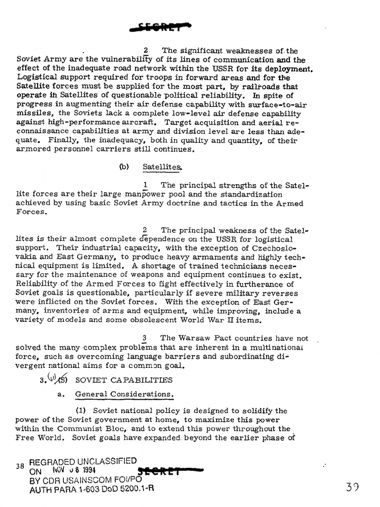 USAREUR Intelligence Estimate Part 4 | PDF