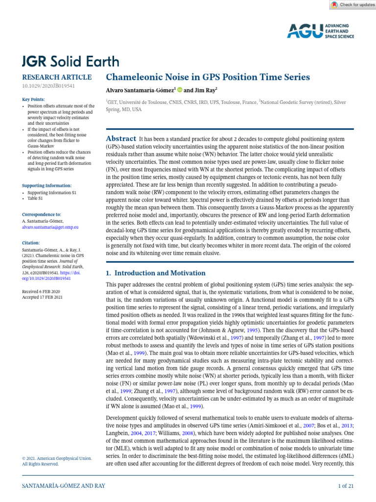 2021 2020JB019541 | Download Free PDF | Spectral Density | Time Series