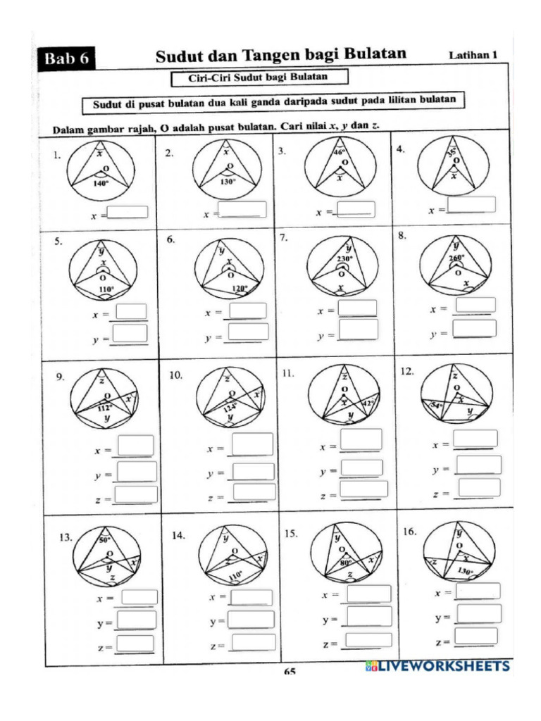 Soalan Tangen Sudut Bulatan Ulangkaji | PDF