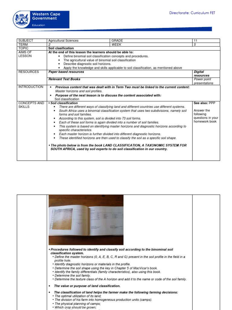 Agricultural Sciences Grade 11 Term 2 Week 5 - 2020 | PDF | Soil | Soil ...