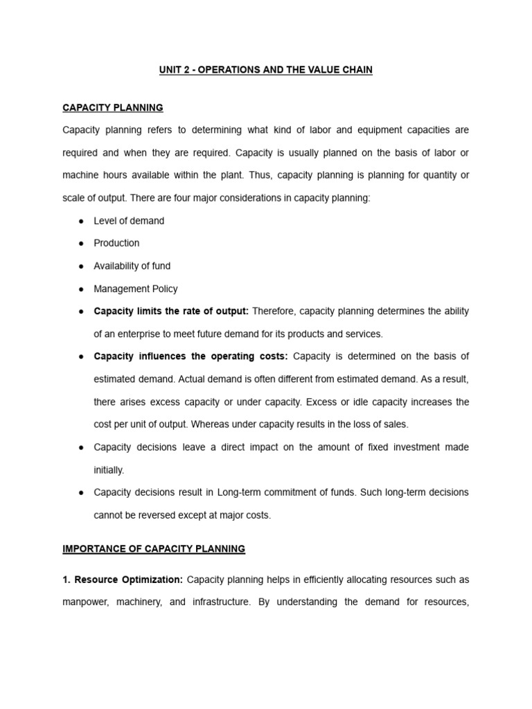Om Unit 2 - Operations and the Value Chain | PDF | Supply Chain ...