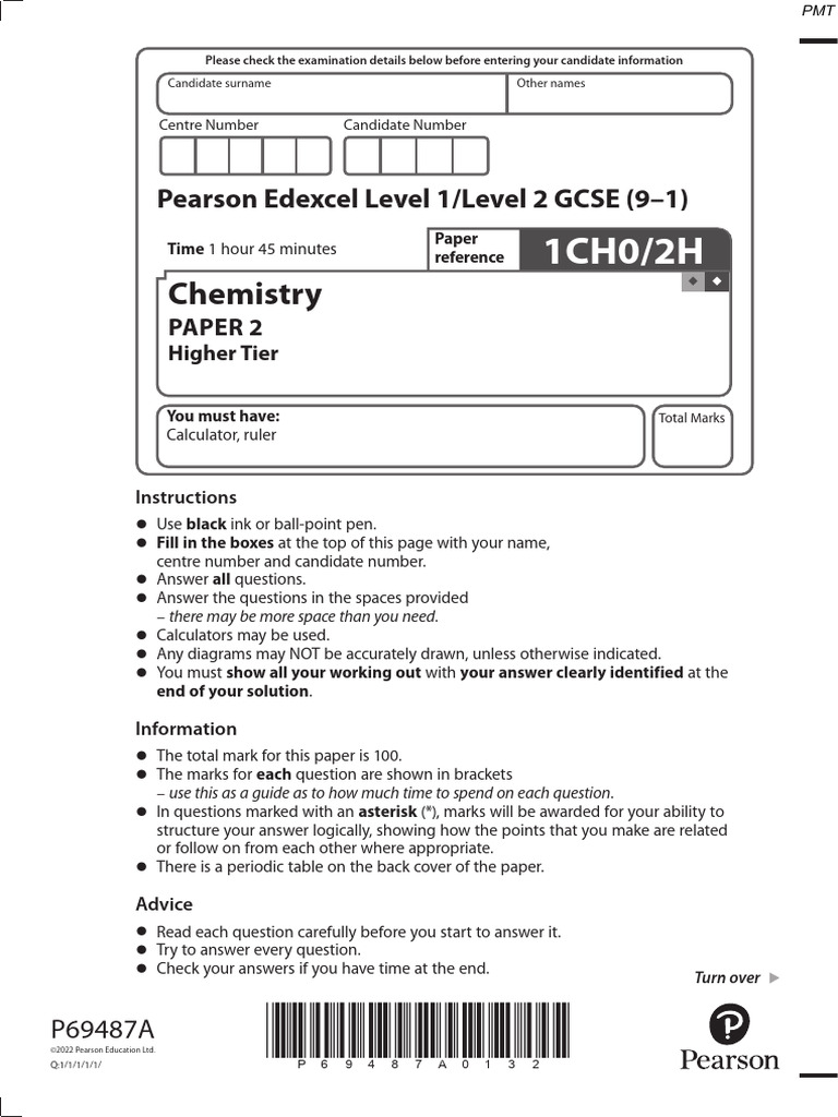 2024 chem paper rebranded from 2022 | PDF | Gases | Chemistry