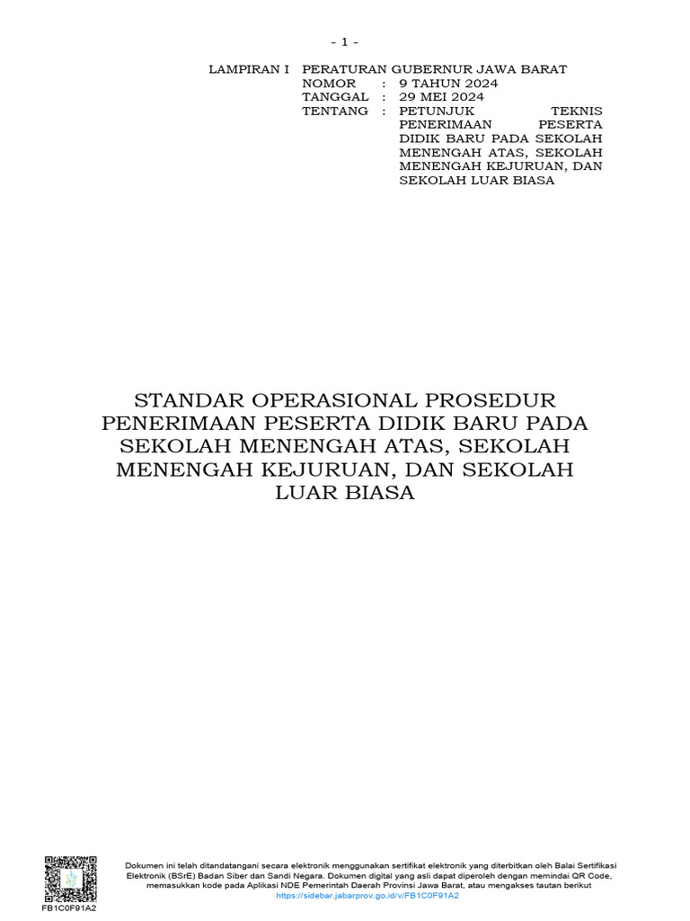 Lampiran I (Sop Dan Format) - Pergub No. 9 Tahun 2024 | PDF