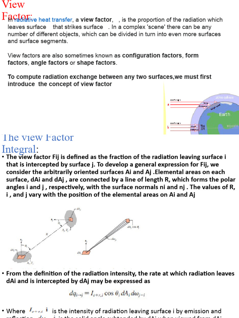 View Factor - Heat transfer ppt | Download Free PDF | Length | Angle