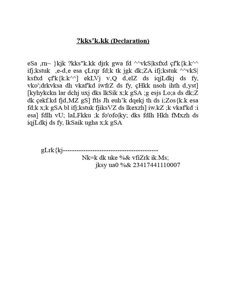 ?KKS'K.KK: (Declaration) | PDF