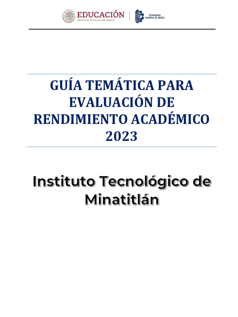 Guia de Estudios 2023 TecMina 01 | PDF | Educación más alta | Evaluación