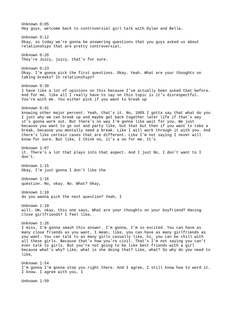 Controversial Relationship Questions Discussed | PDF