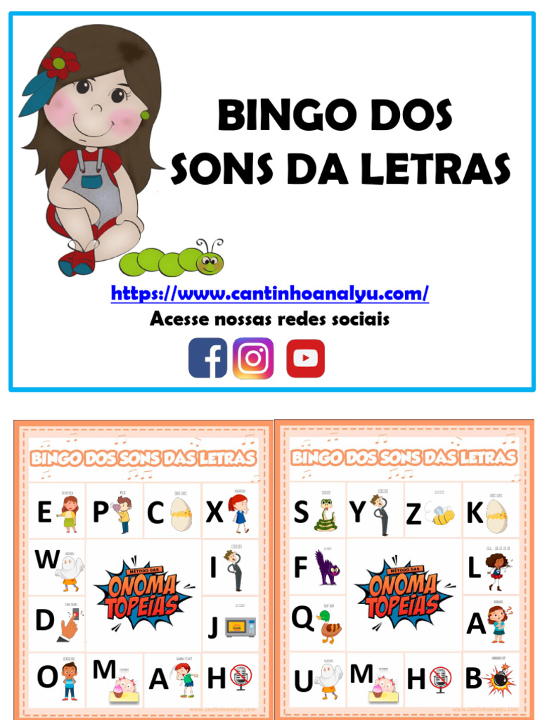 Bingo sons das letras - LARANJA | PDF