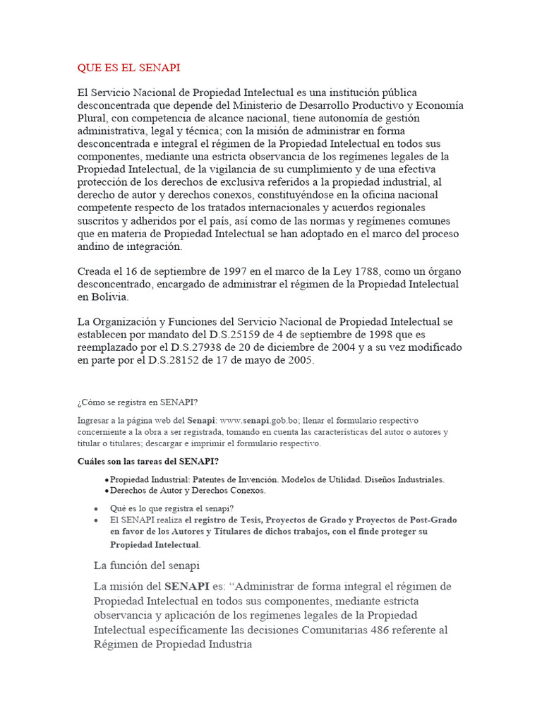 Que, Es El Senapi | PDF