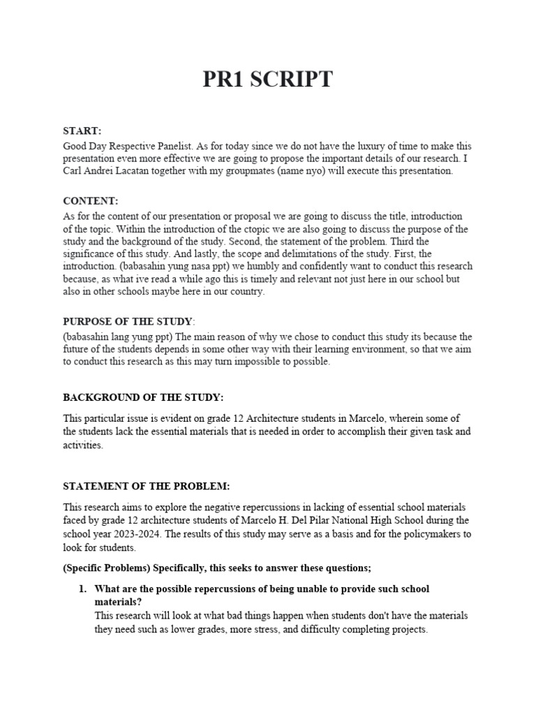 PR1-SCRIPT (1) | PDF | Cognition