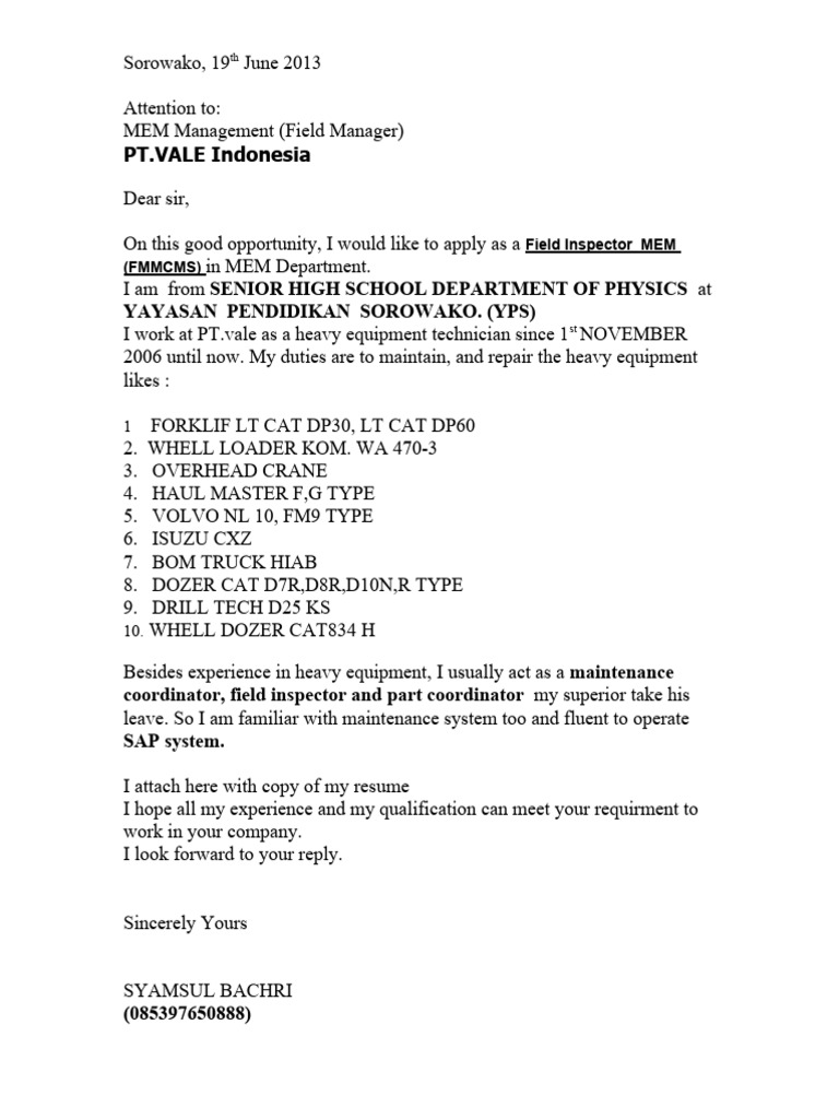 Application Letter 1 | PDF