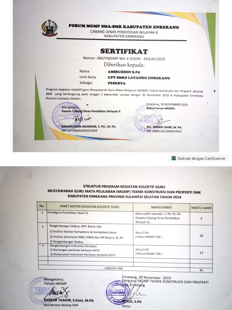 Sertifikat MGMP | PDF